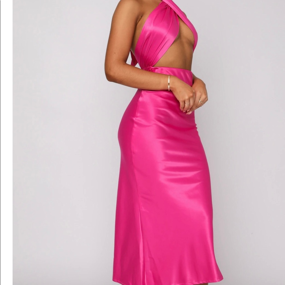Fusia Pink Midsummer Sexy Midi Dress - Gem